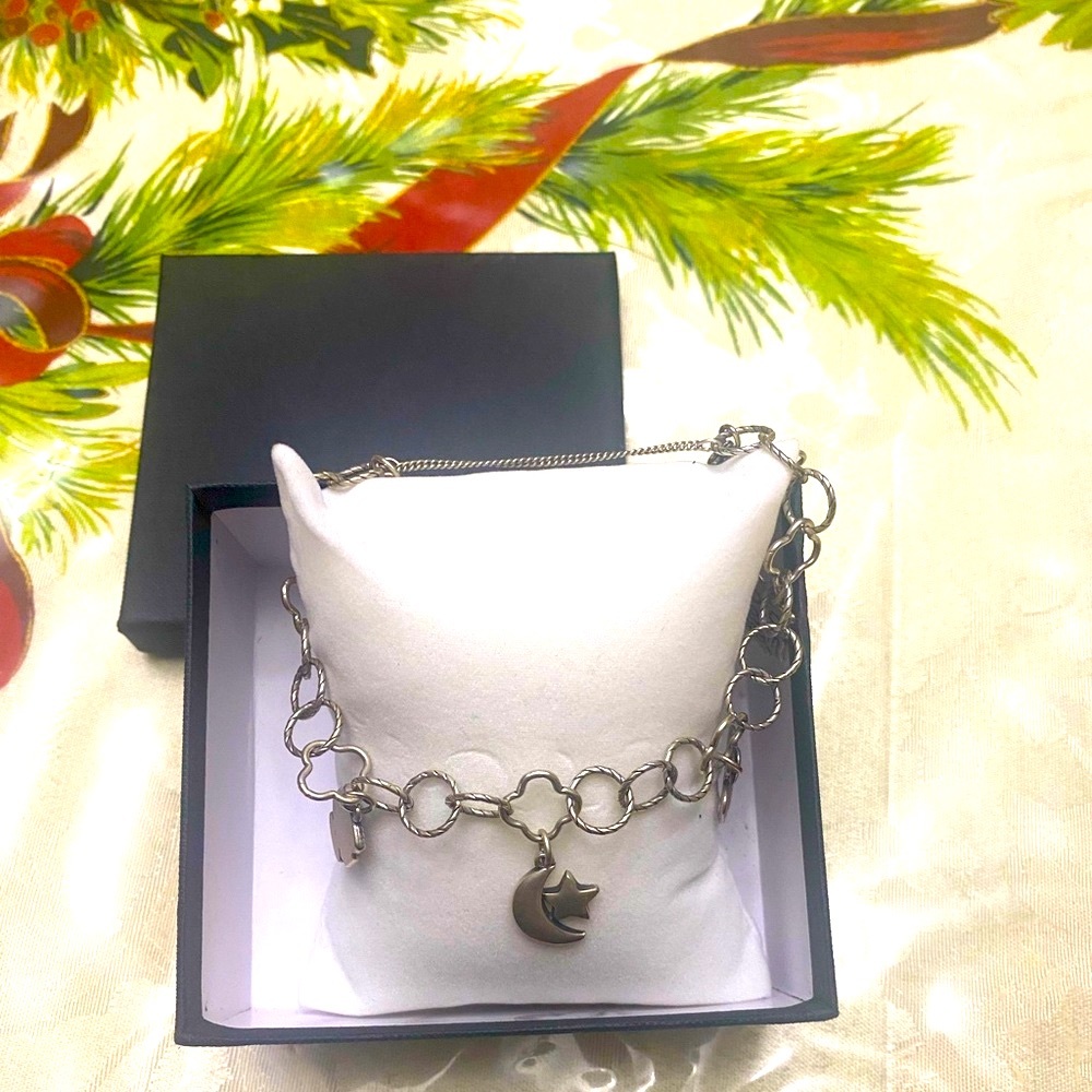 James Avery Twisted Cable Wire Charms Bracelet - Gem